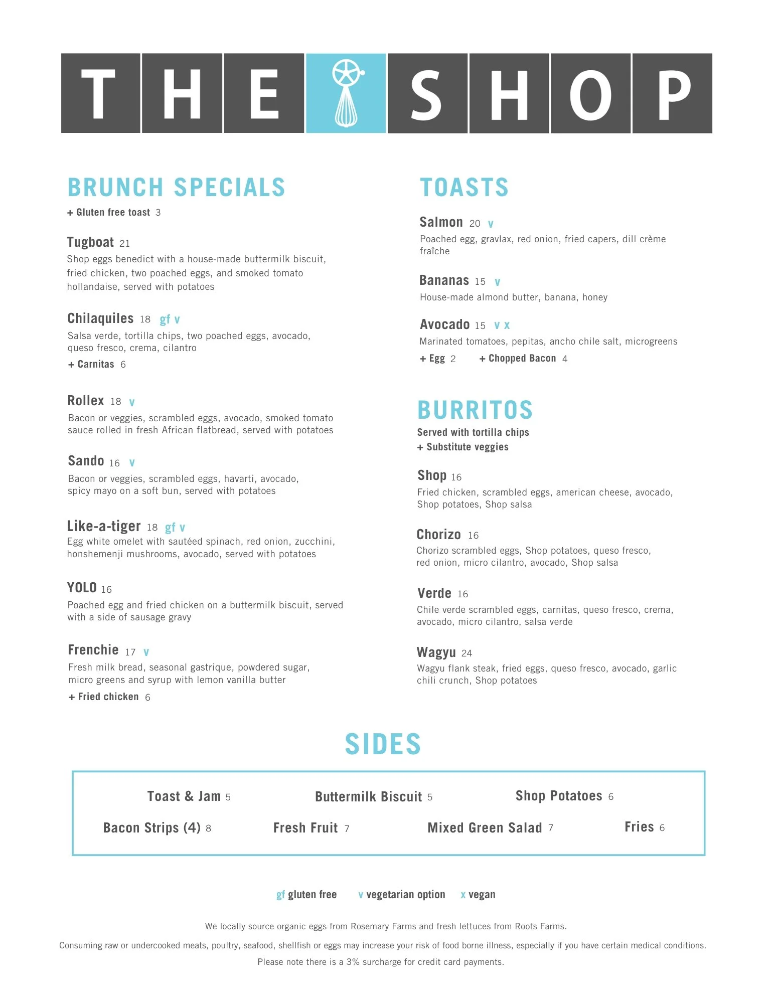 Menu — The Shop