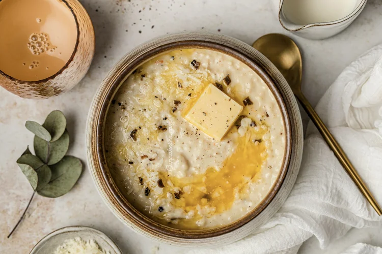 Savory Cheese Oatmeal with Black Truffle — Cupcakeree