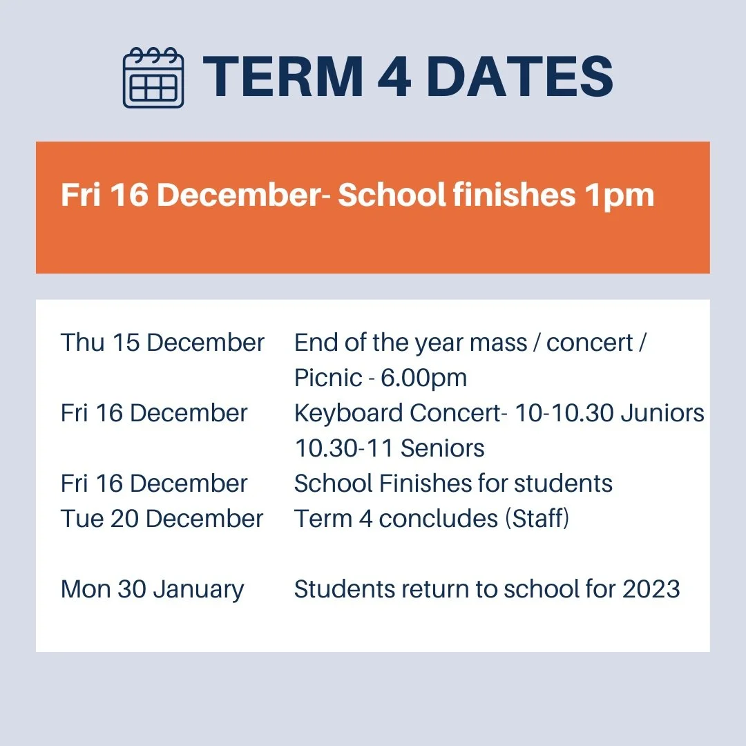 Newsletter Term 4, Week 11 2022 — St Margaret Mary's Spotswood