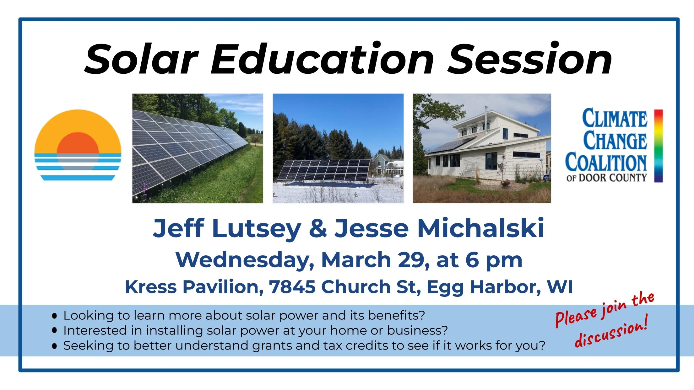 Solar Power Education — Climate Change Coalition of Door County