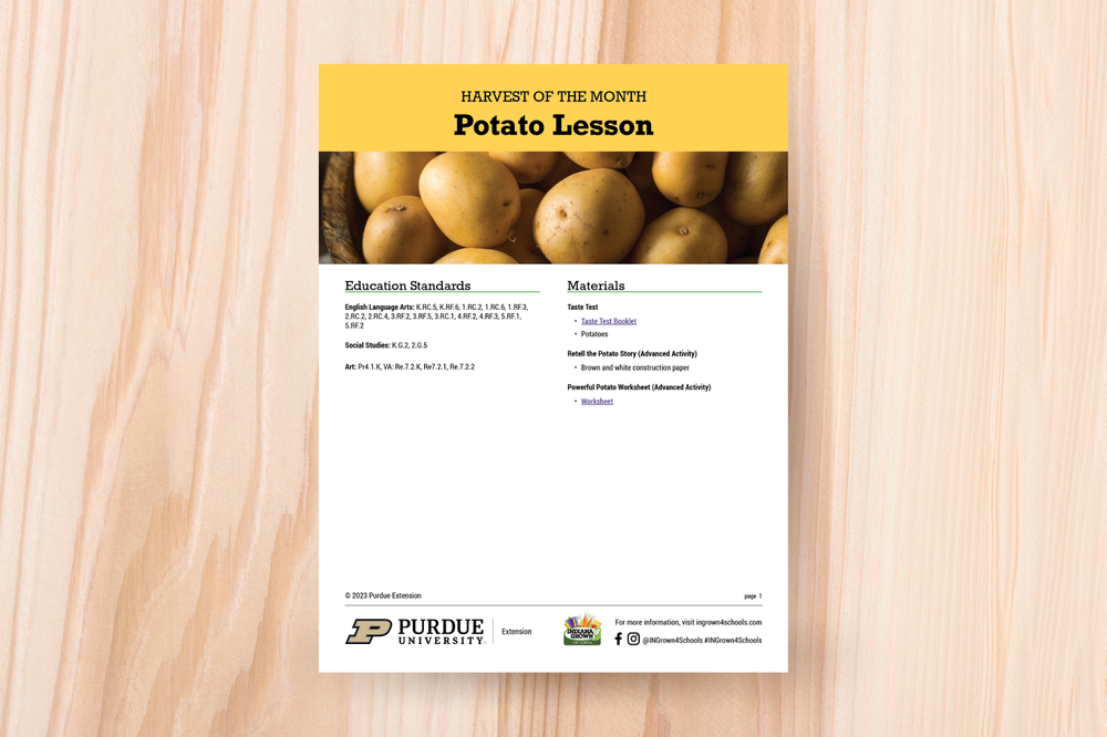 Potato Lesson ・ Indiana Grown for Schools