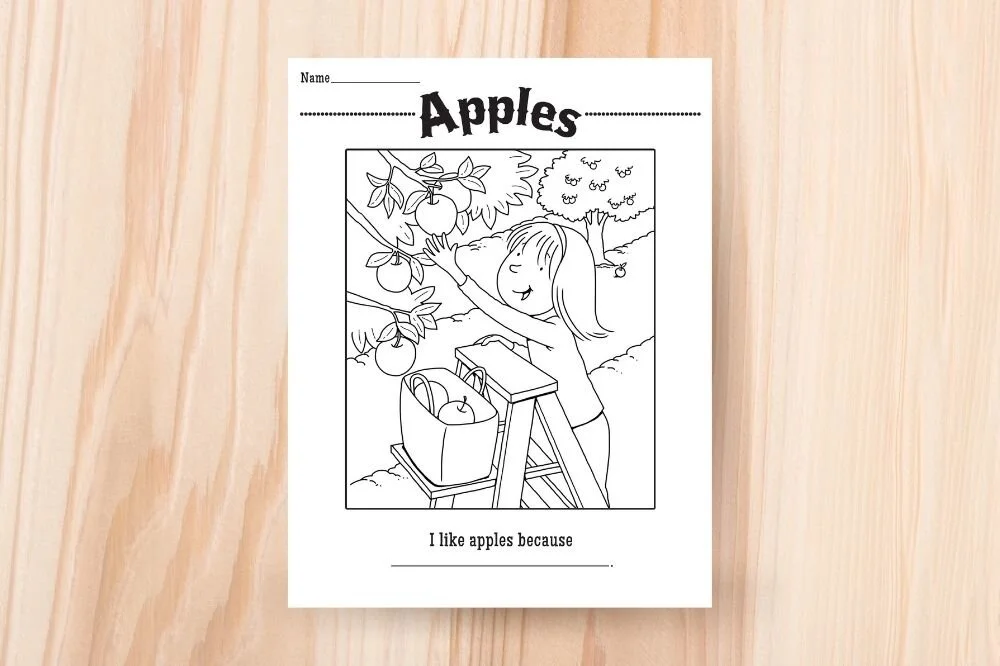 Coloring Page: Apples ・ Indiana Grown for Schools