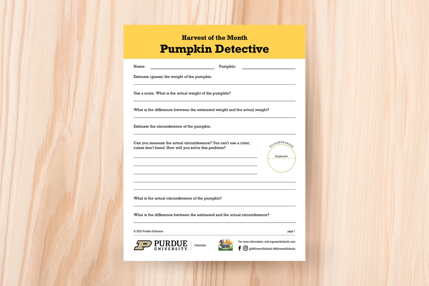 Pumpkin Detective ・ Indiana Grown for Schools