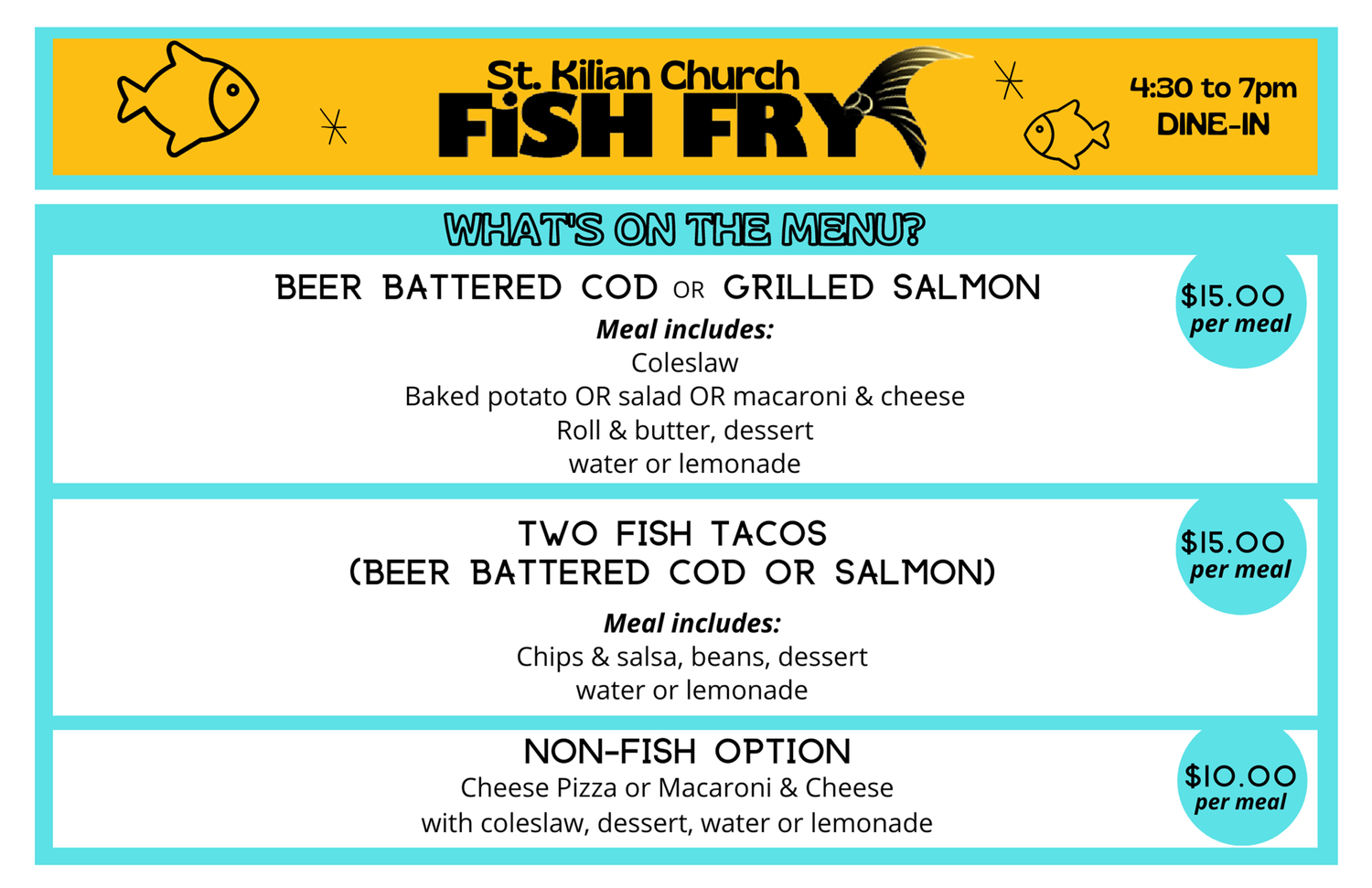 Fish Fry — St. Kilian Catholic Church