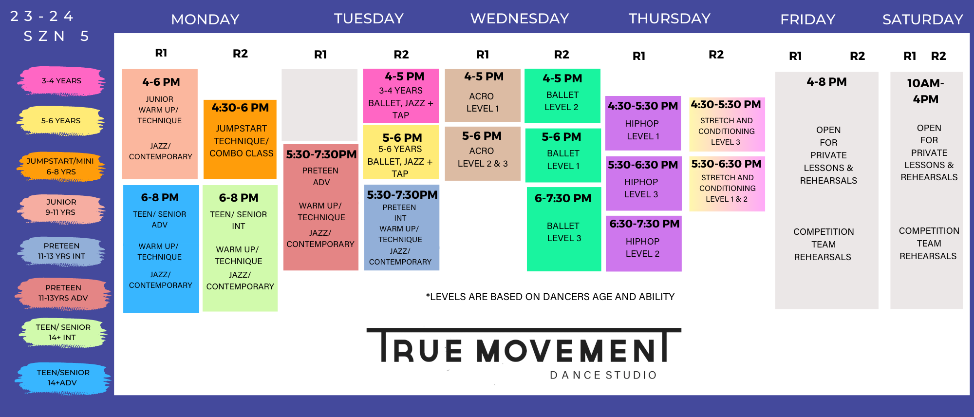 SCHEDULE — True Movement