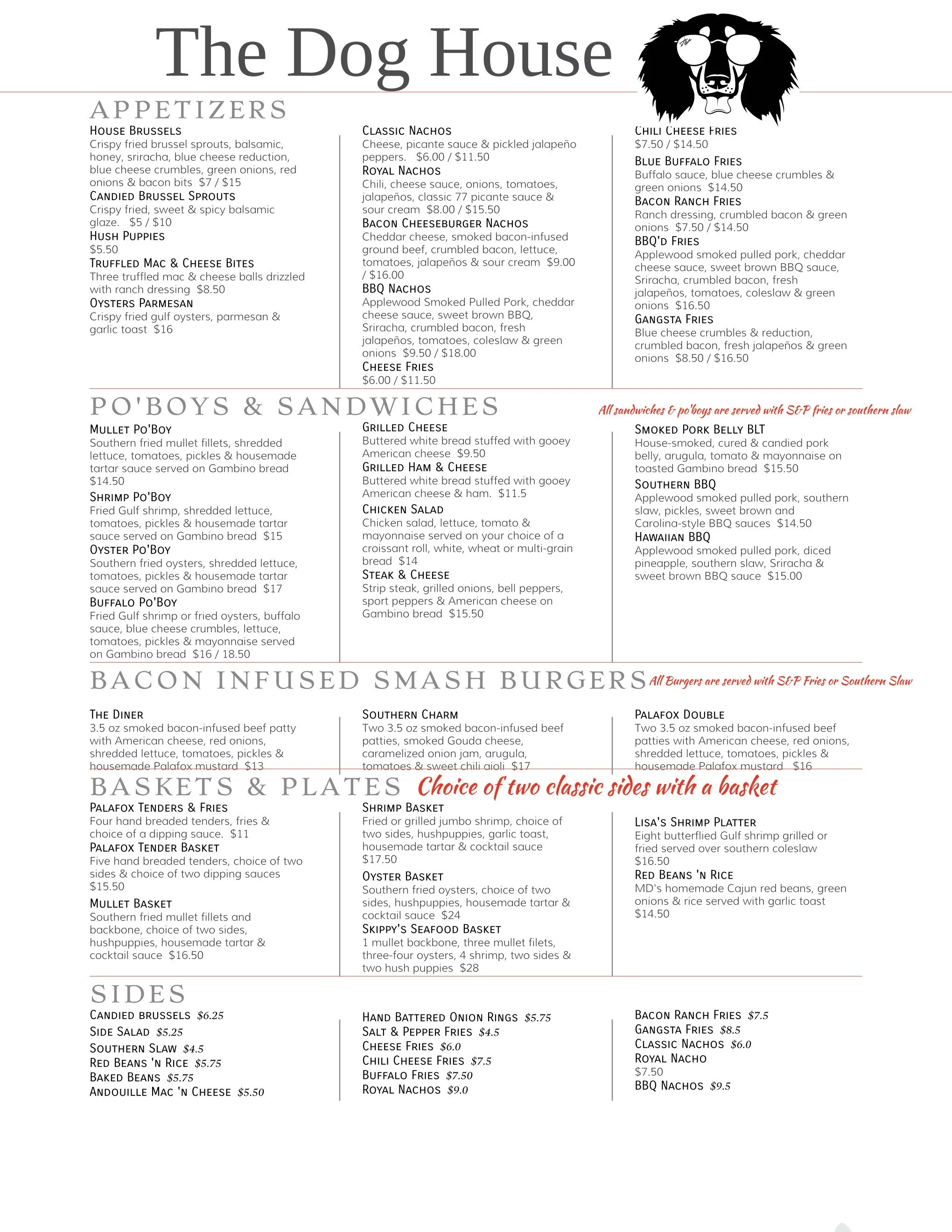 MENU — Dog House Pensacola