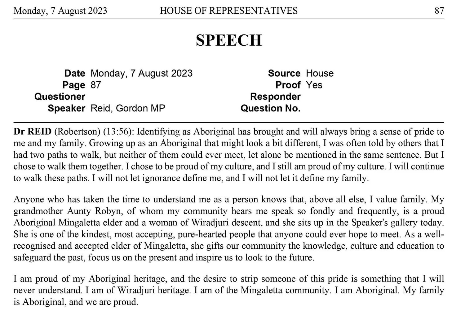 Labor's Dr Gordon Reid MP Responds and defends his Pride - Part 3 ...