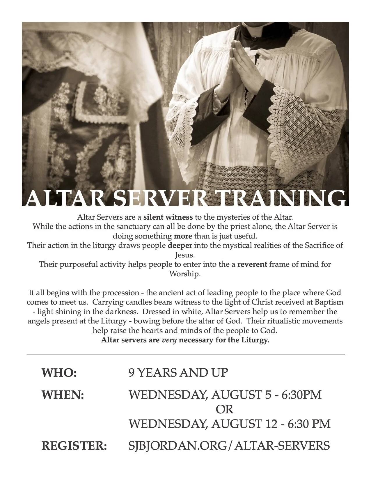 Altar Server Training — SJB
