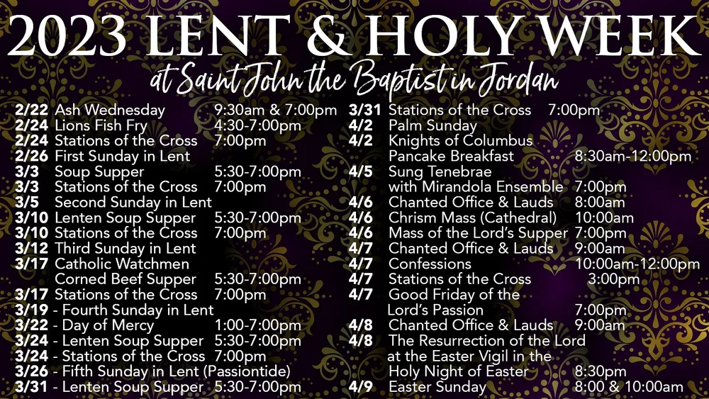 Lent & Holy Week at Saint John's — SJB