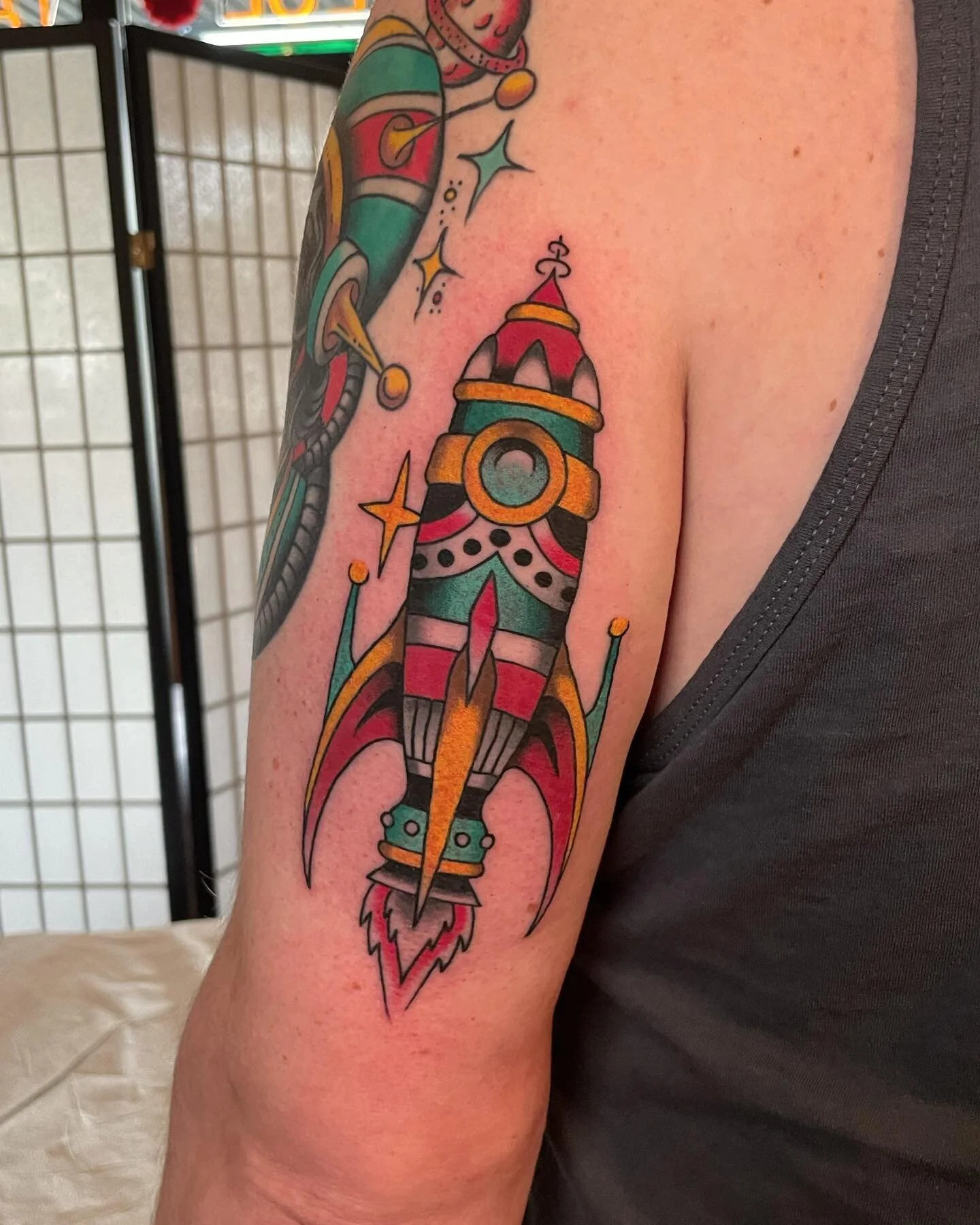 Traditional Rocket Tattoo