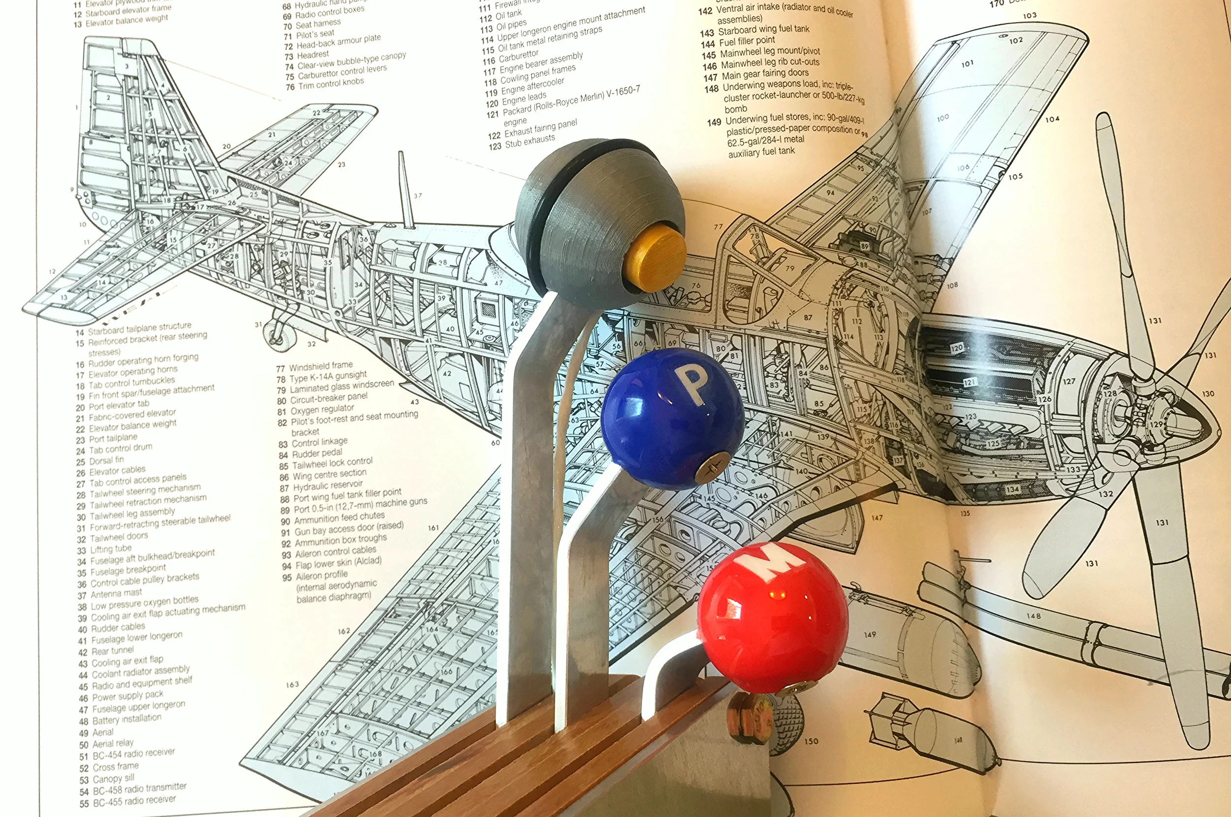 "P-51A/B Mustang" Throttle Configuration with OFF-MOM (ON) Switch — 3D ...