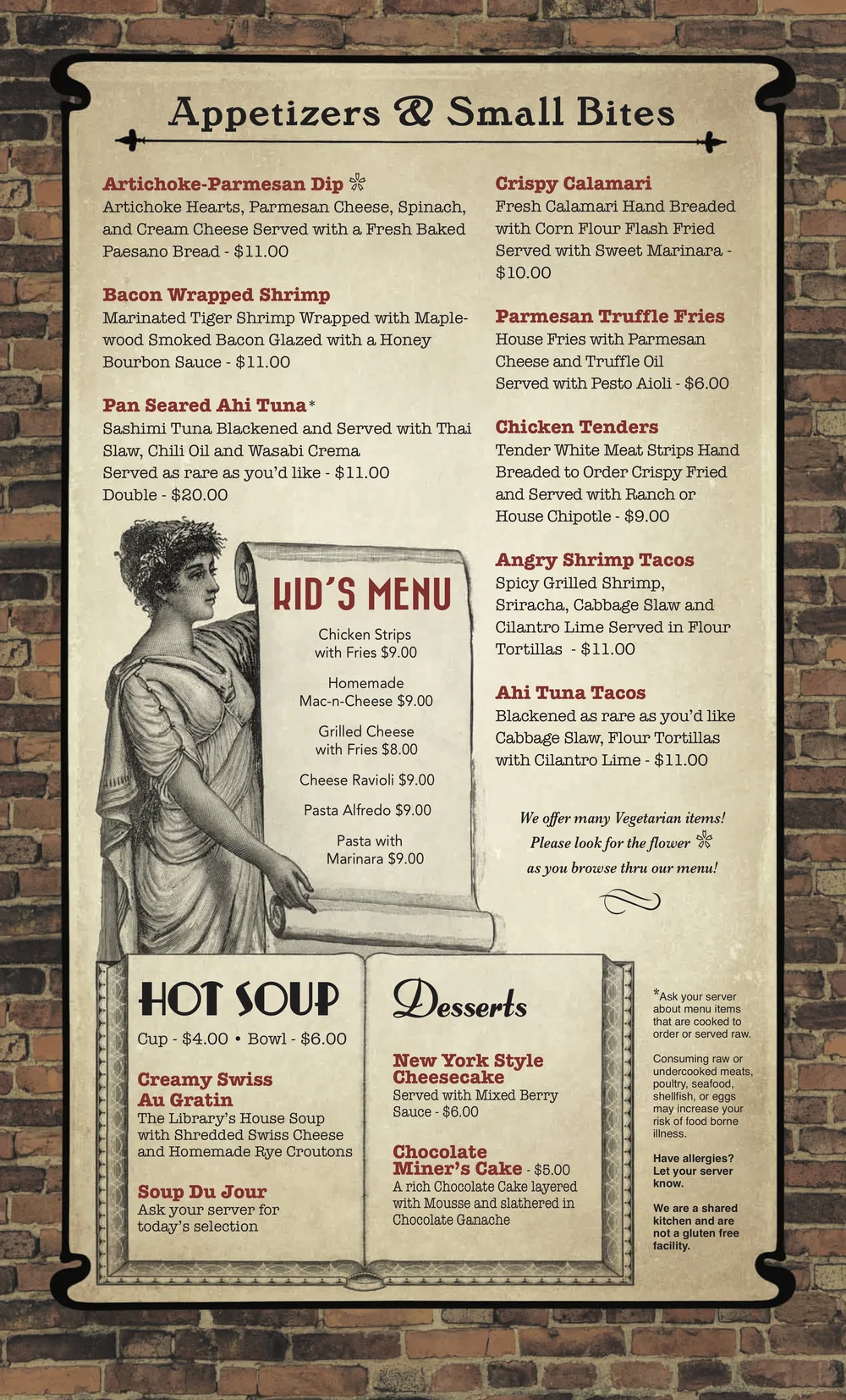 Menu | The Library Houghton — The Library
