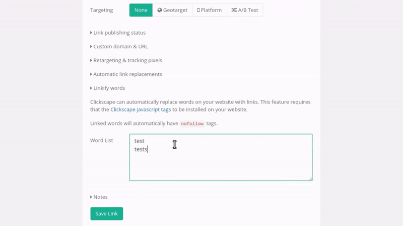 Click tracking, Tracking links, Affiliate tracking — Linkly