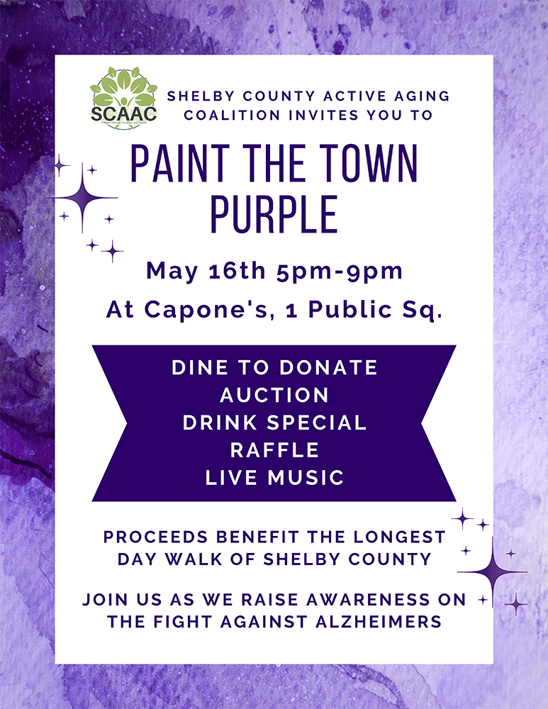 SCAAC: Paint the Town Purple - Dine to Donate — Serve Shelby