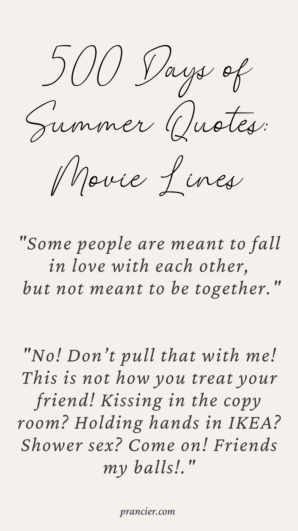 500 Days of Summer Quotes: The Most Memorable Movie Lines | PRANCIER