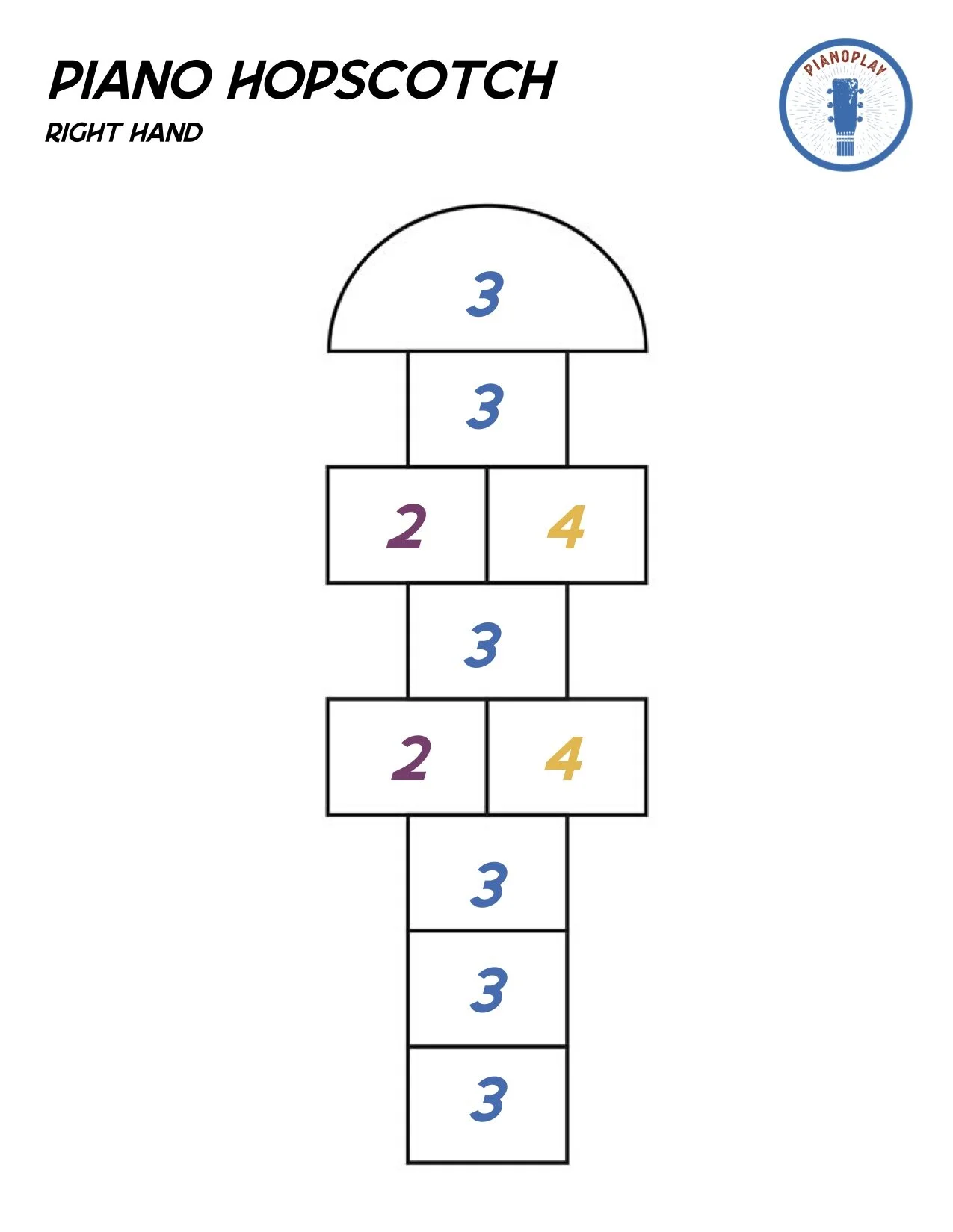 Piano Hopscotch: Lesson Activity and Song - Jammin With You