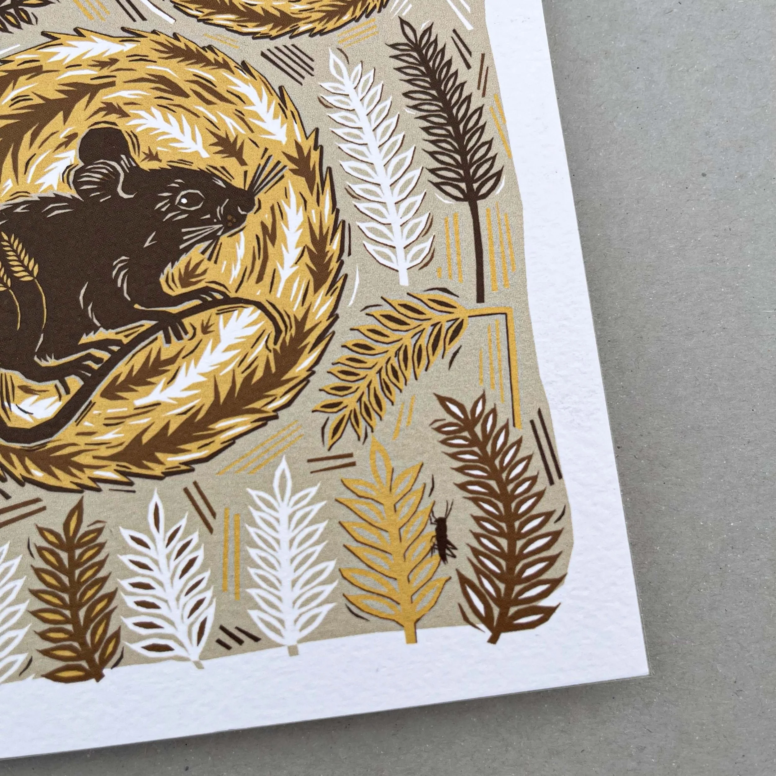 A card inspired by harvest time, featuring a tiny field mouse and a ...