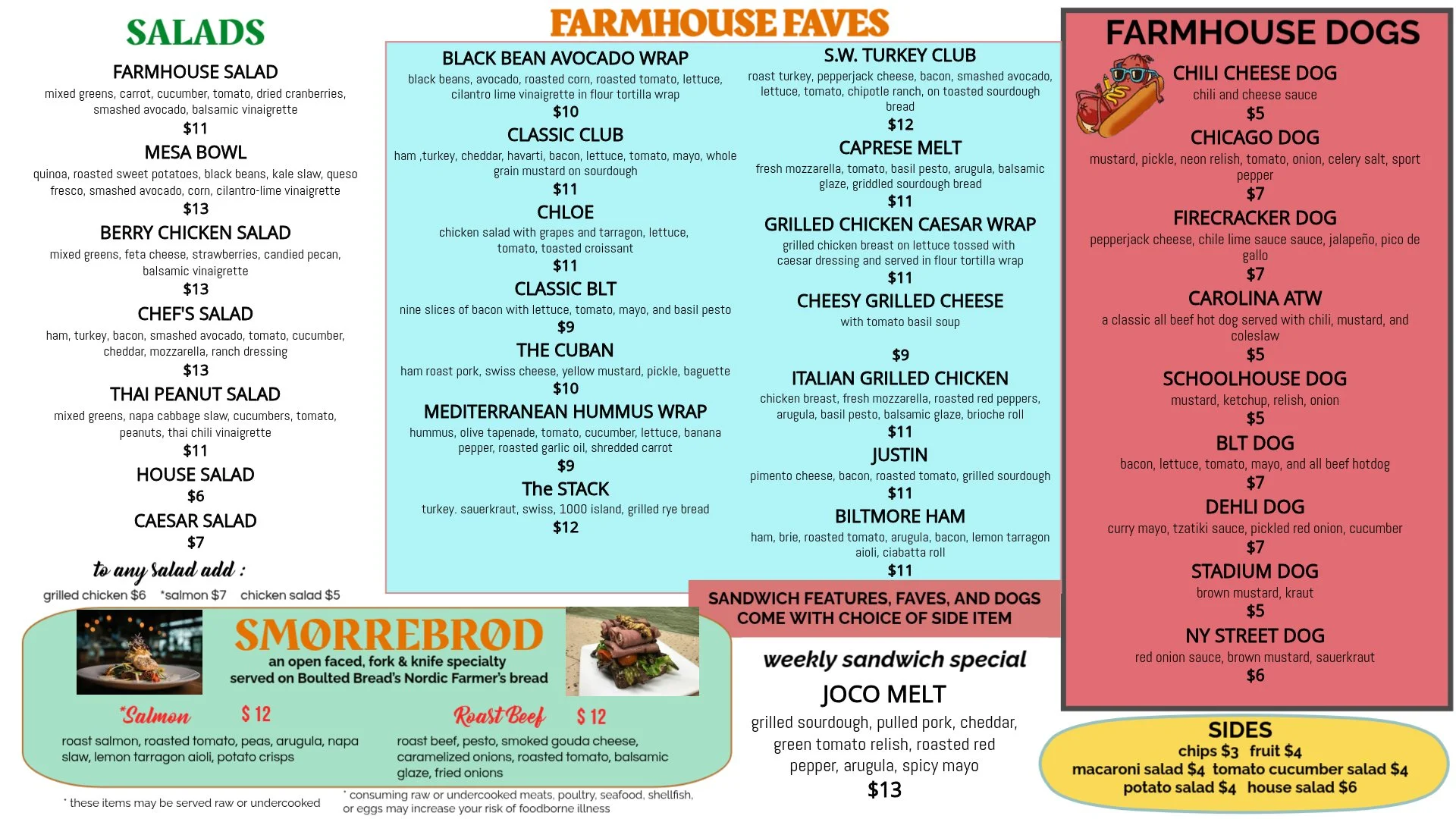 All Day Menu — Farmhouse Cafe