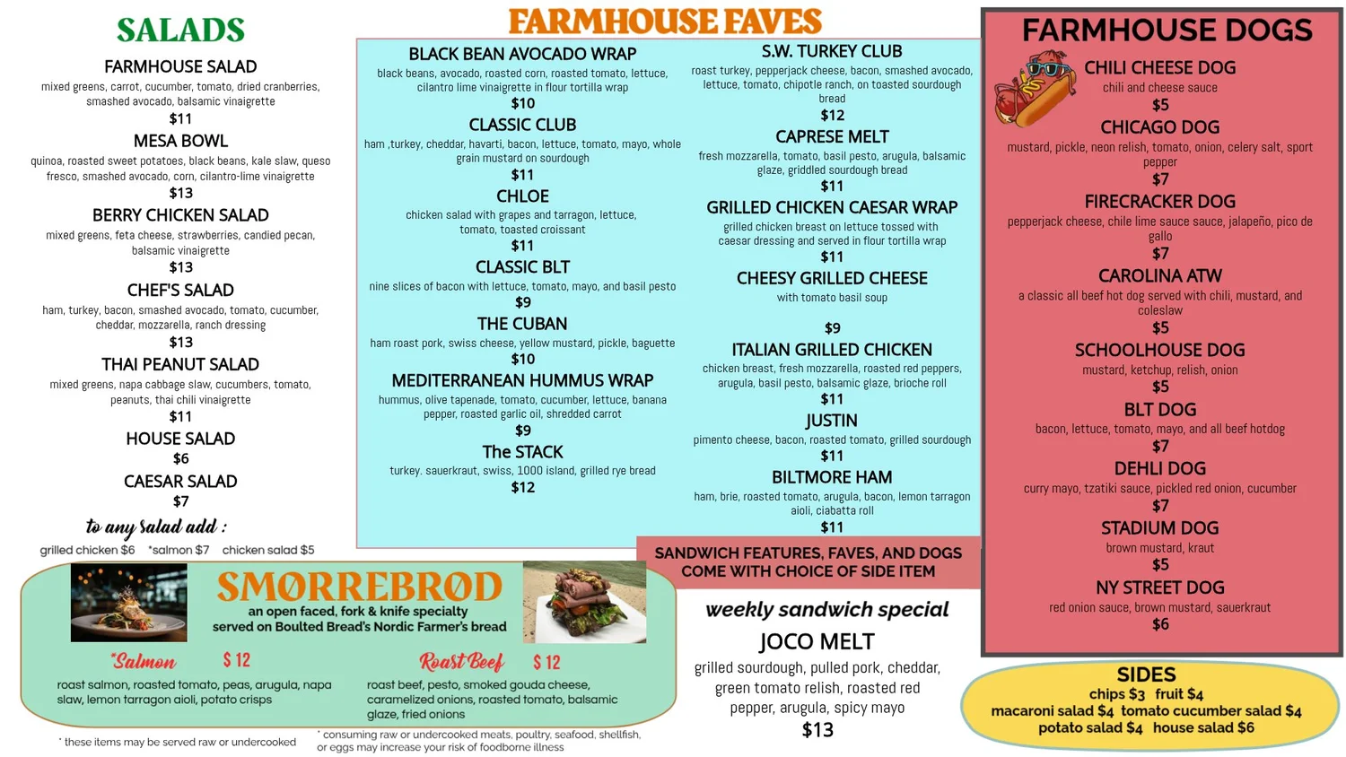 All Day Menu — Farmhouse Cafe