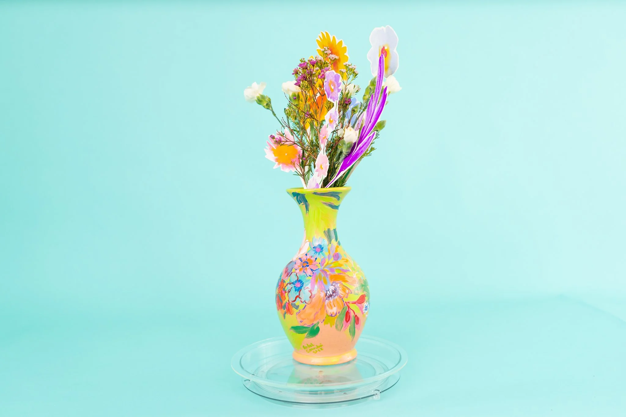 Desert Mountain Monsoon Blue River Dark Green Vase — Pink Puddle Studio