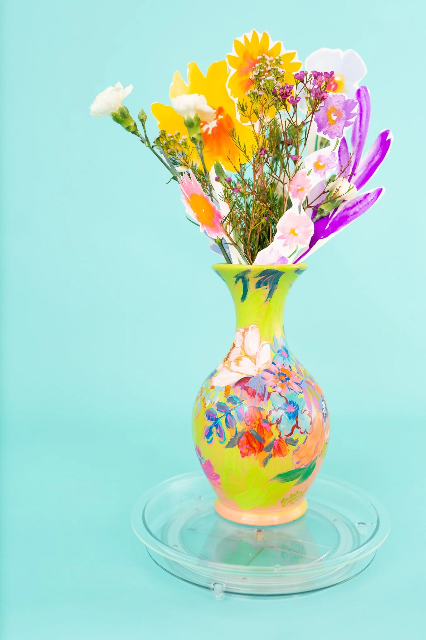 Desert Mountain Monsoon Blue River Dark Green Vase — Pink Puddle Studio