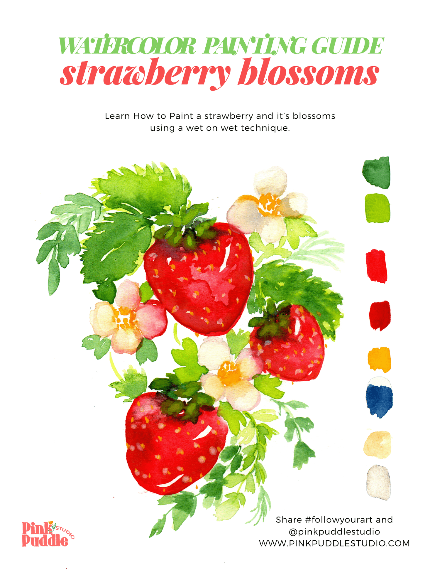 Strawberries Painting Download Juicy And Fresh Watercolor Painting Of