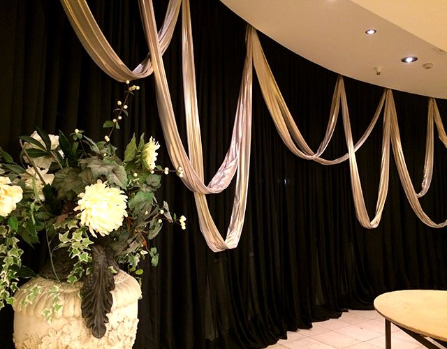 Black And Gold Draping — Funky Event Hire