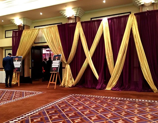 Black And Gold Draping — Funky Event Hire