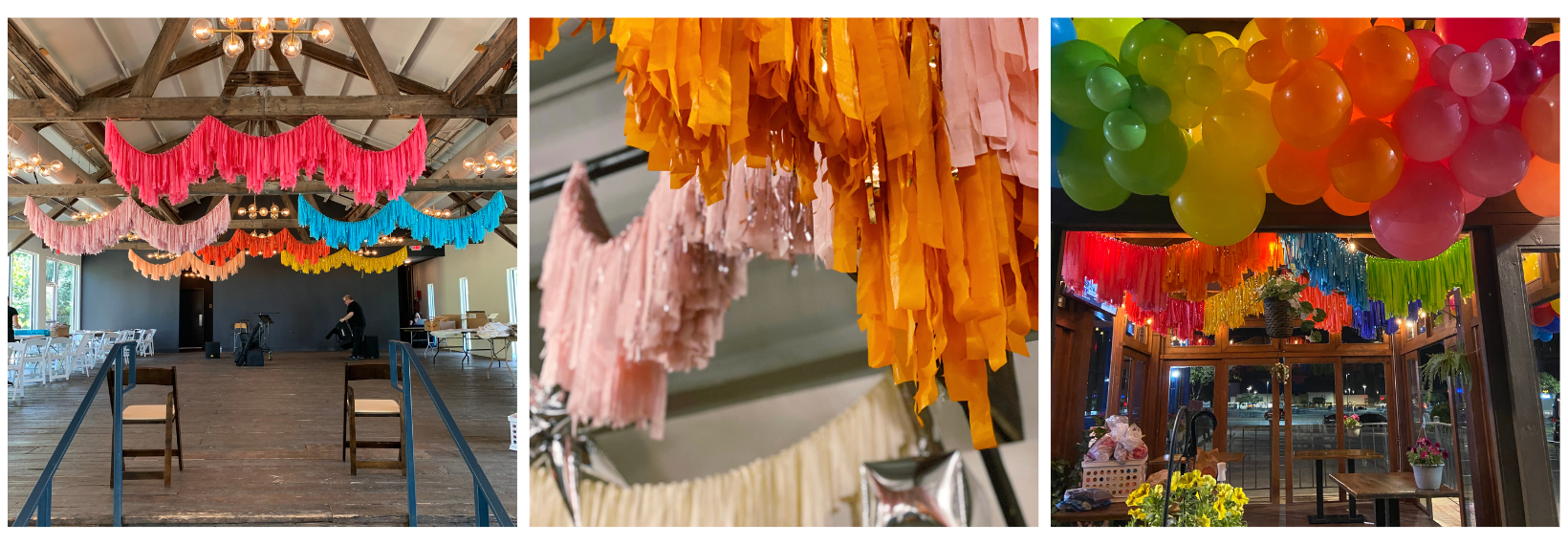 Self-Installation Streamer Fringe Rentals — Pop & Drop