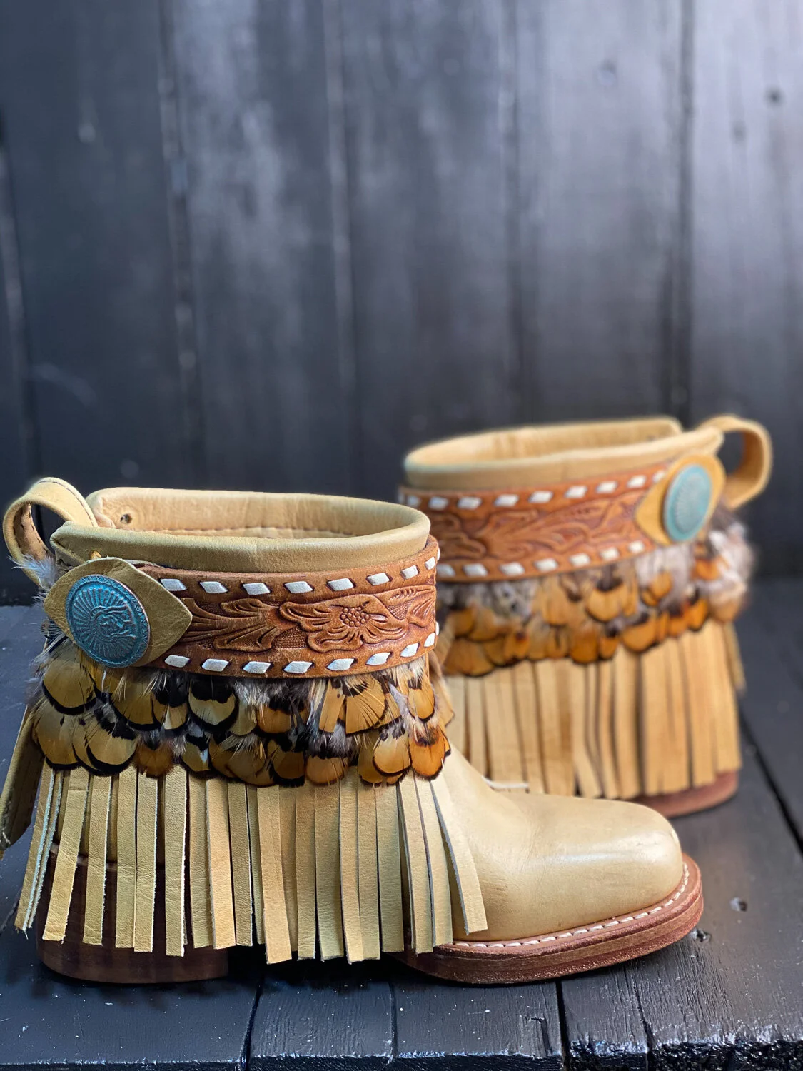 Womens US 7, Custom Frye Boots — FauxyFurr Vintage + Handmade