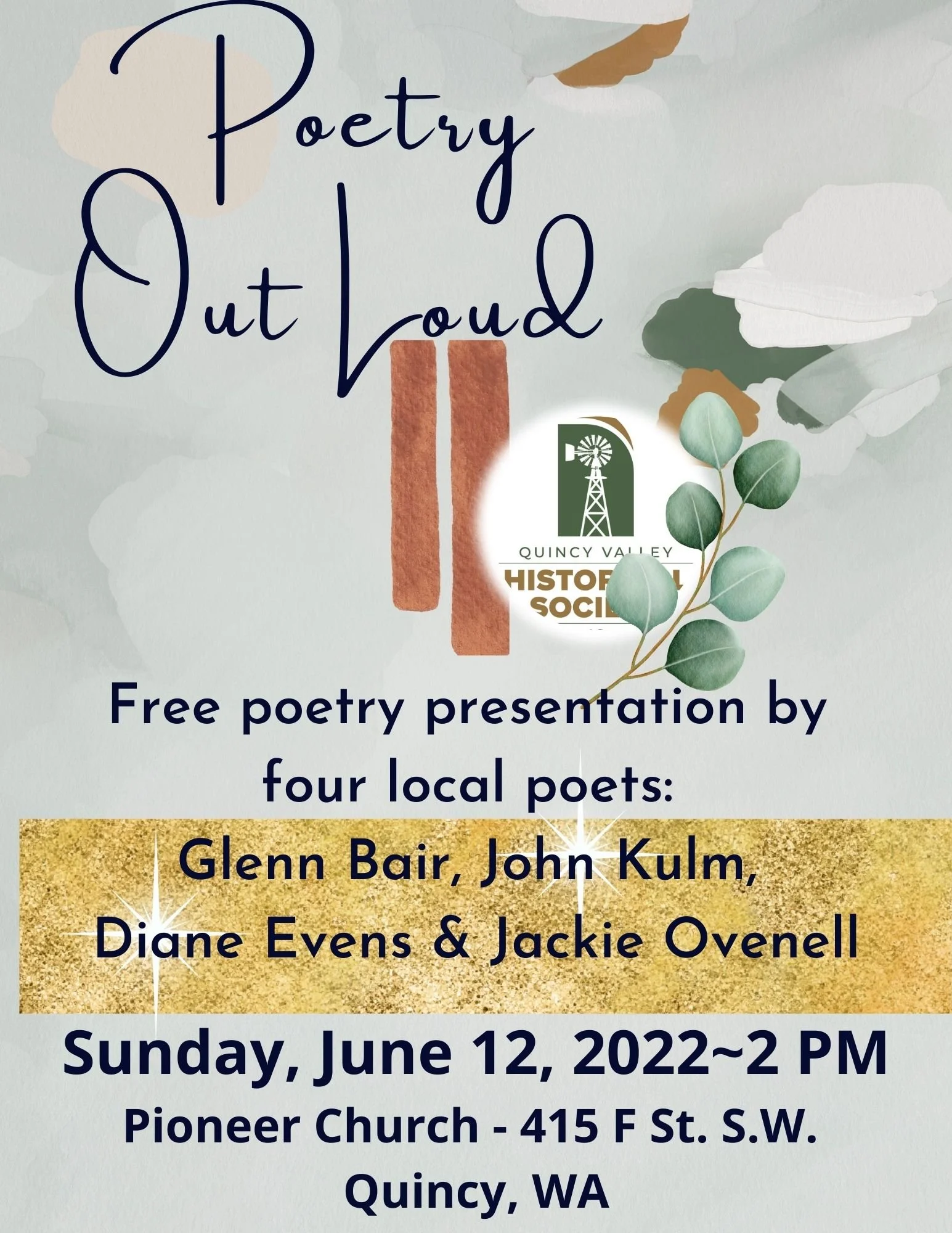 Poetry Out Loud — Quincy Valley Historical Society & Museum