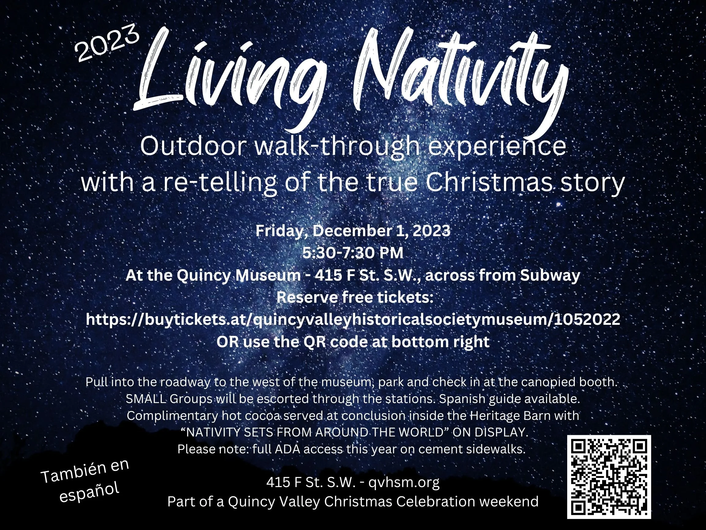 Living Nativity — Quincy Valley Historical Society & Museum
