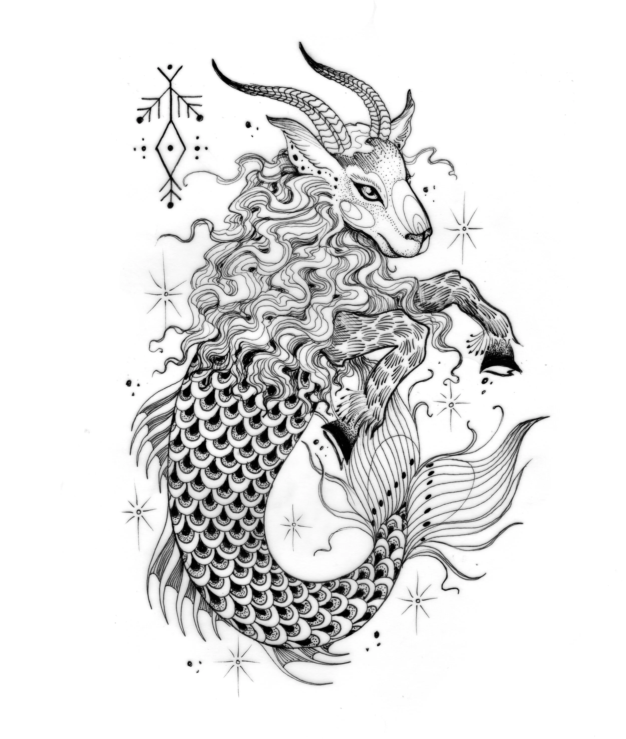 Capricorn Tattoo Drawing
