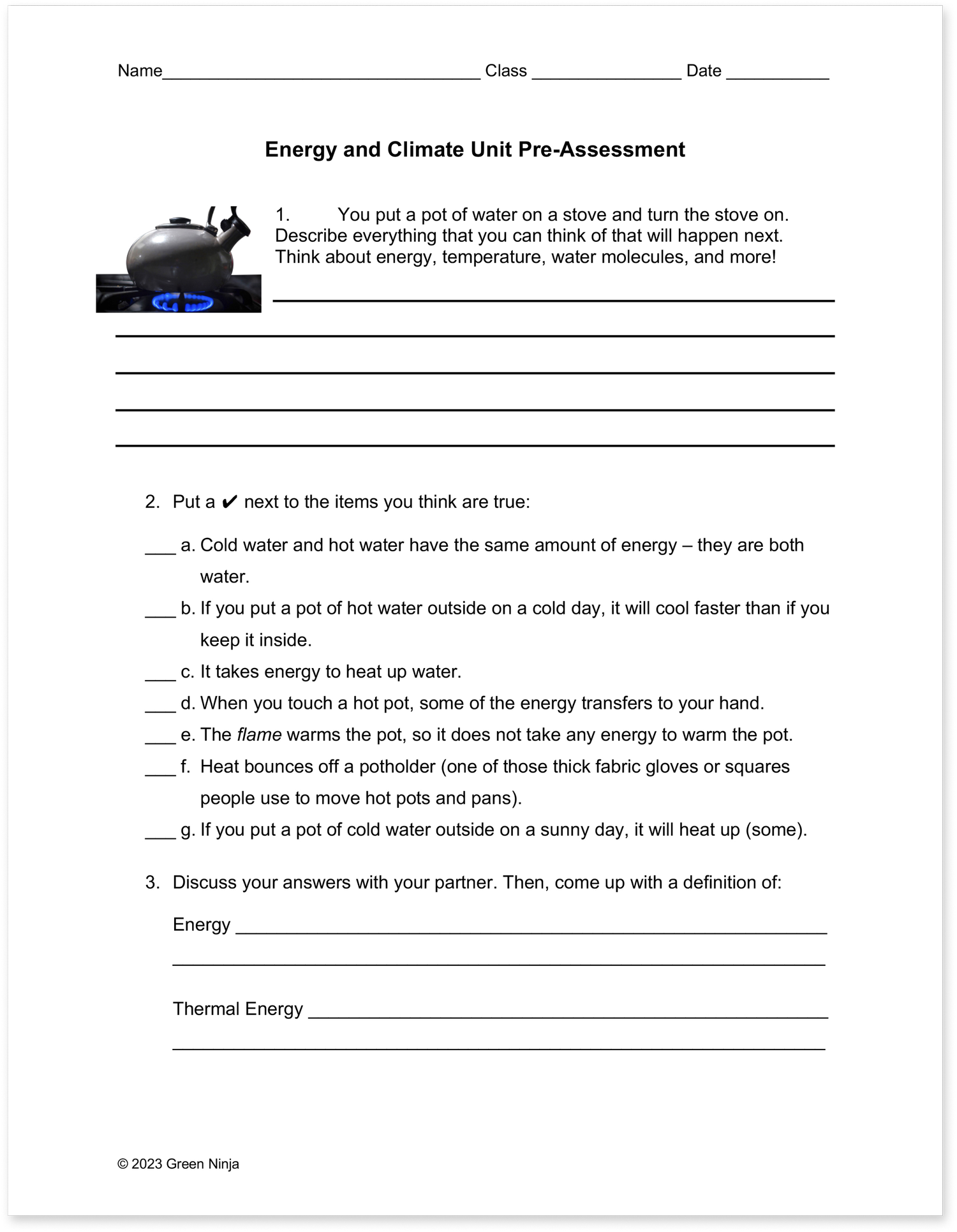 Formative Assessment Methods for Middle School Science — Green Ninja