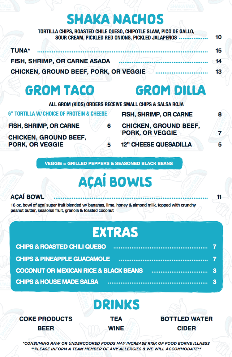 Our Menu | Discover Your Favorite Tacos – Order Today — Shaka Taco ...