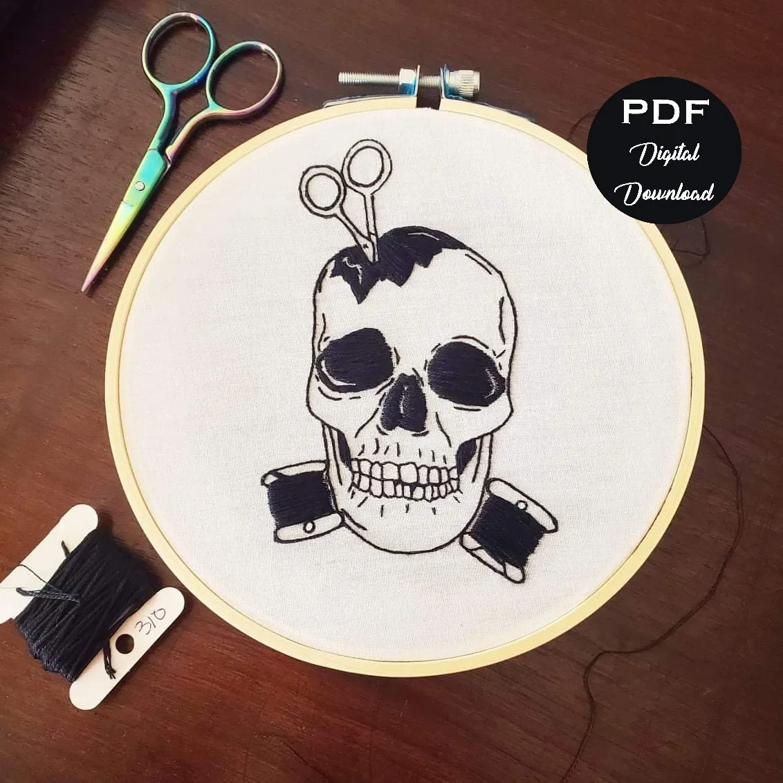 PDF Digital Download RMS Skull Logo Embroidery Pattern — Rachelle Makes ...