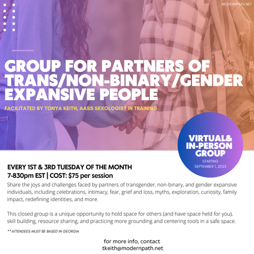 Upcoming Group for Partners of Trans/Non-Binary/Gender Expansive People ...