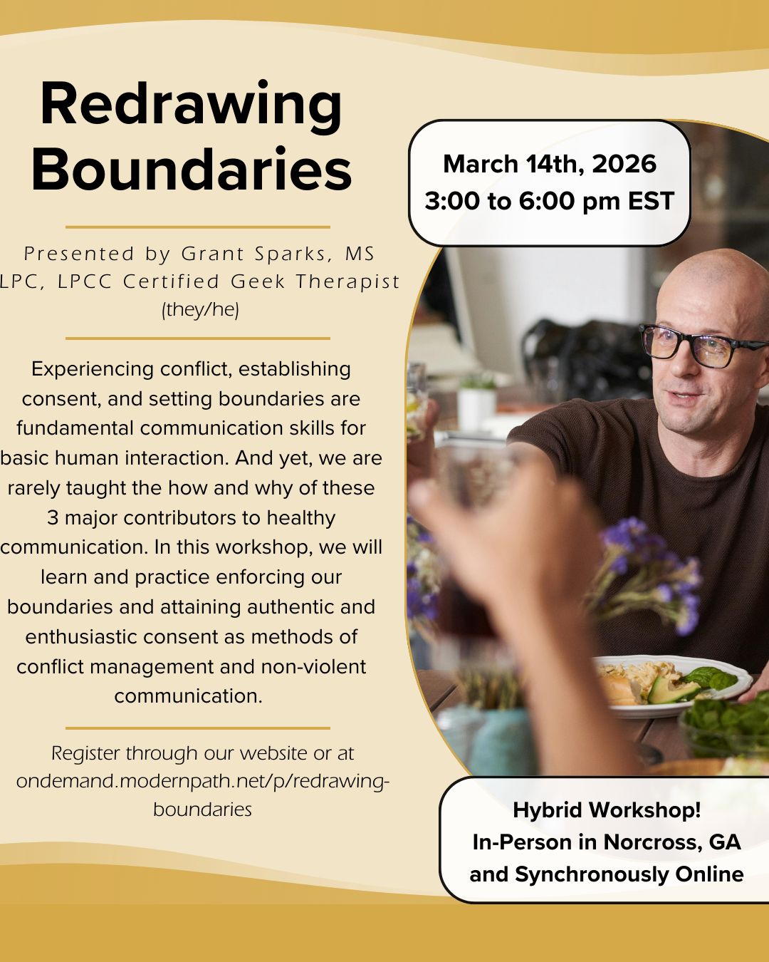 Community Class: Redrawing Boundaries with Grant Sparks, MS LPC, LPCC ...