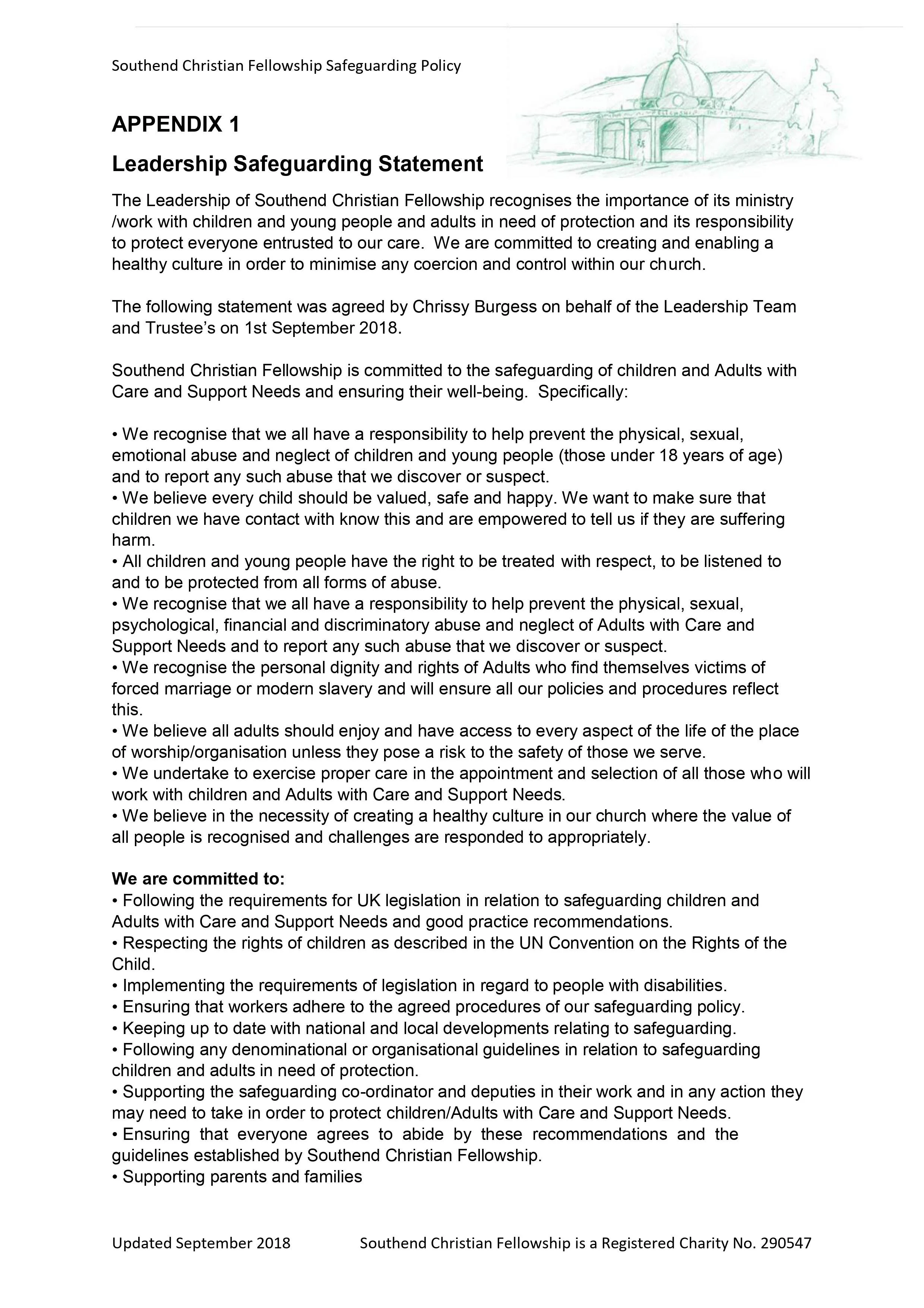 Safeguarding Statement — SCF