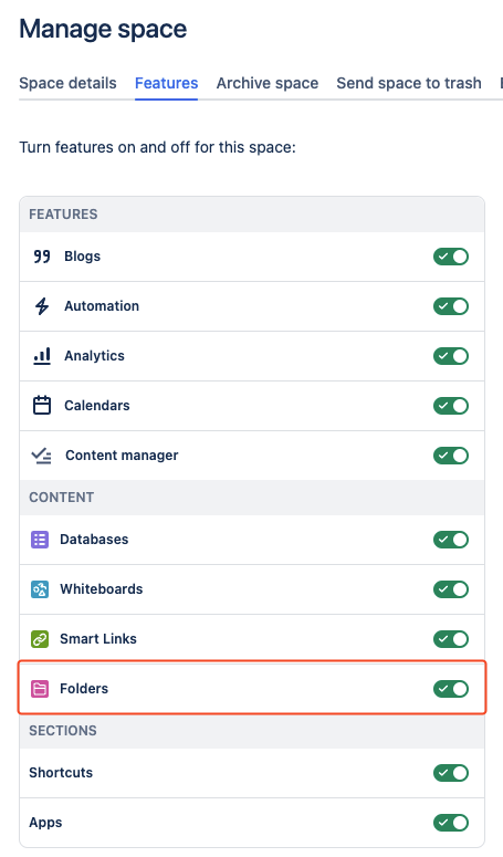 New Confluence Feature - Folders — Hean Tech
