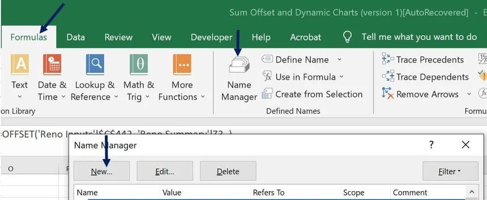 Automating Excel Charts with the Offset Function — Tactica RES®