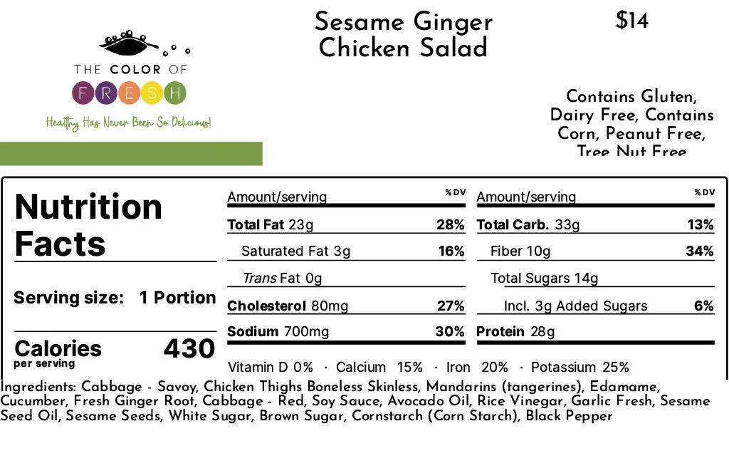 Sesame Ginger Chicken Salad — The Color of Fresh
