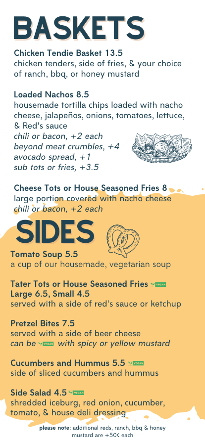 QR: Standard Food Menu — red's beer garden