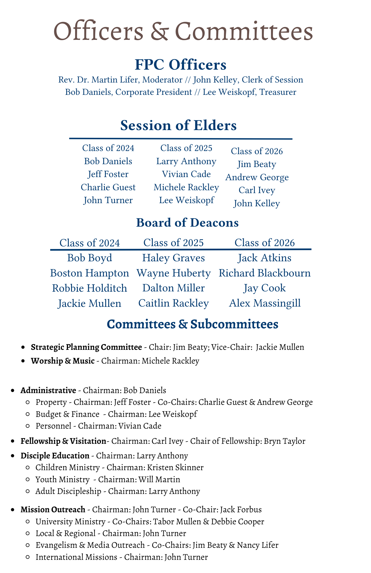 Our Officers & Committees — First Presbyterian Church Starkville