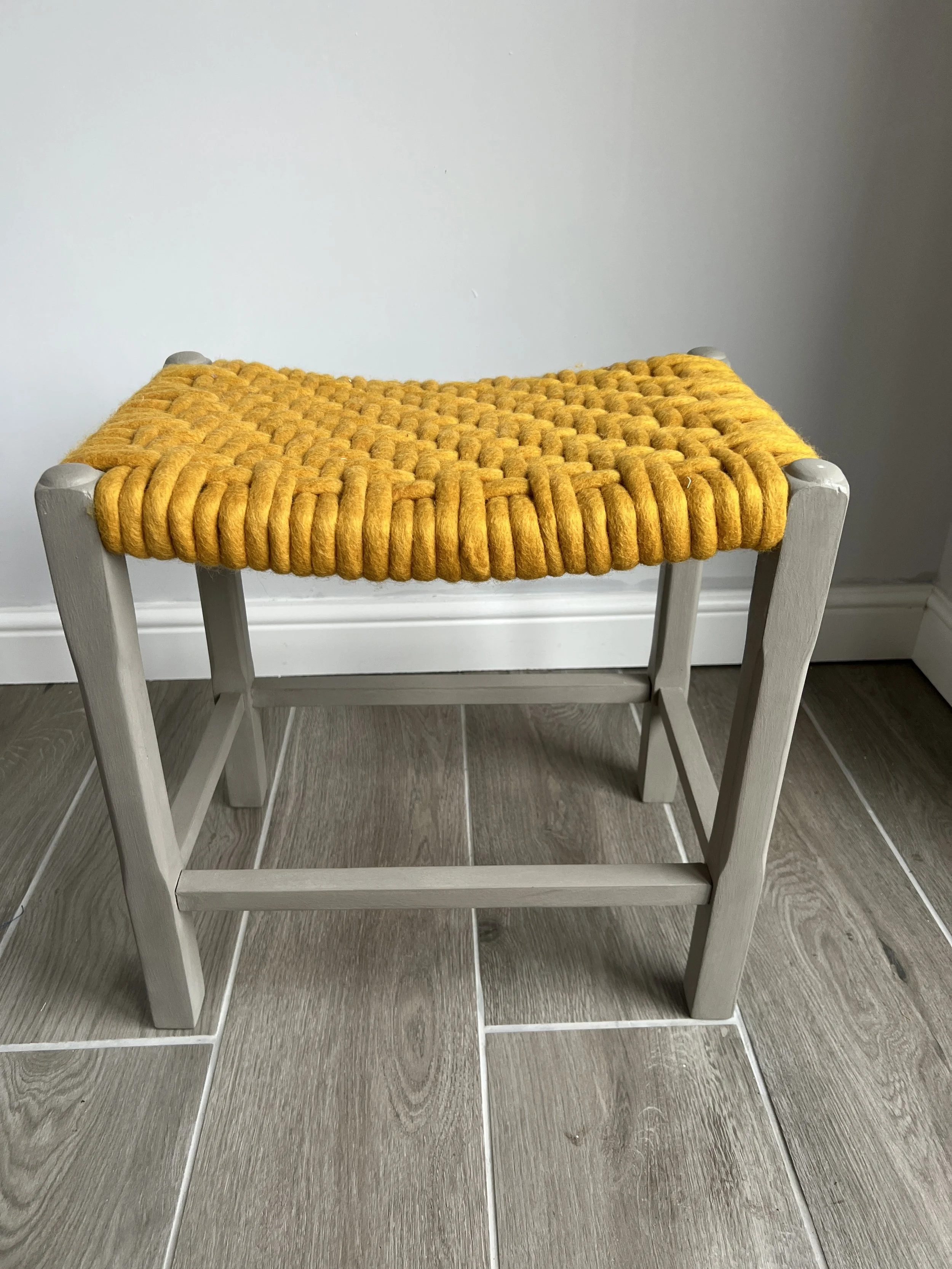 Felted Wool Woven Topped Vintage Stools — Perch Upholstery