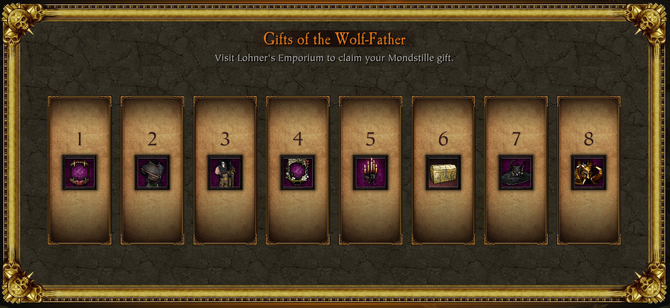 Log in this Mondstille to Receive Gifts from the Wolf-Father! — Warhammer: Vermintide 2