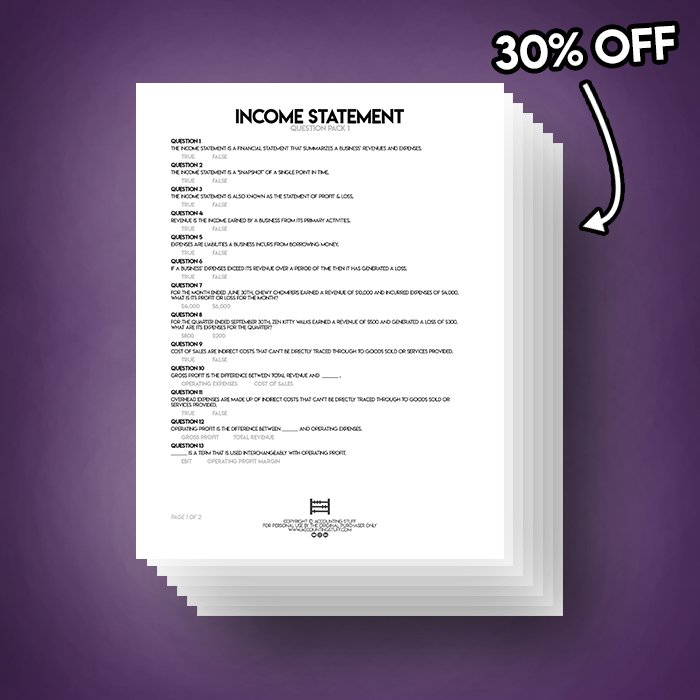 Income Statement Question Pack 1 — Accounting Stuff