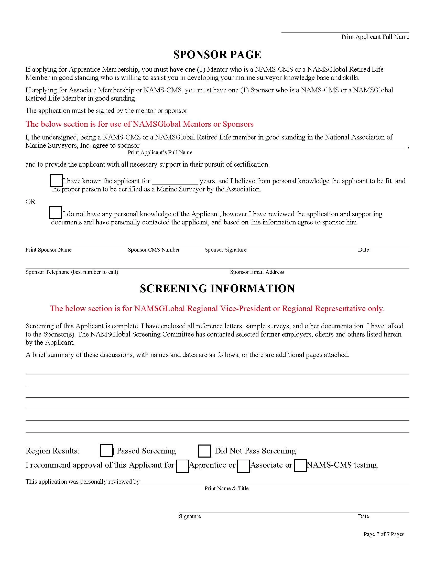 Membership Application Form — NAMSGlobal | An International Association ...