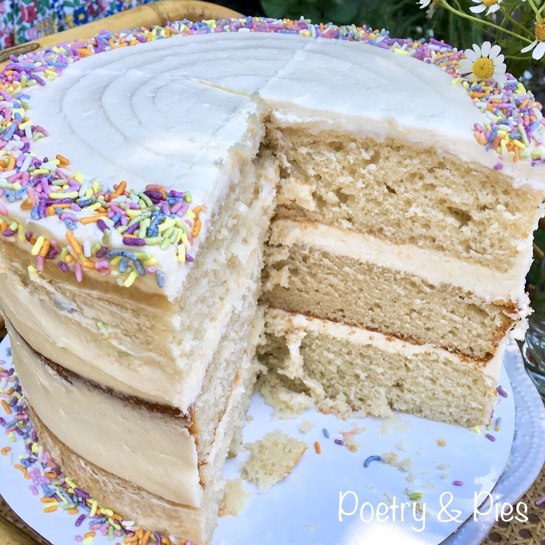 Bakery Style Vanilla Cake — Poetry & Pies