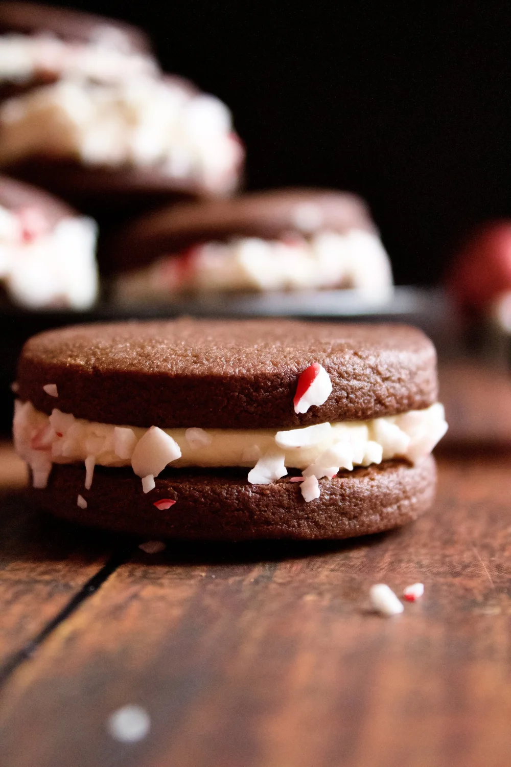 Chocolate Candy Cane Shortbread Sandwich Cookies — Poetry & Pies